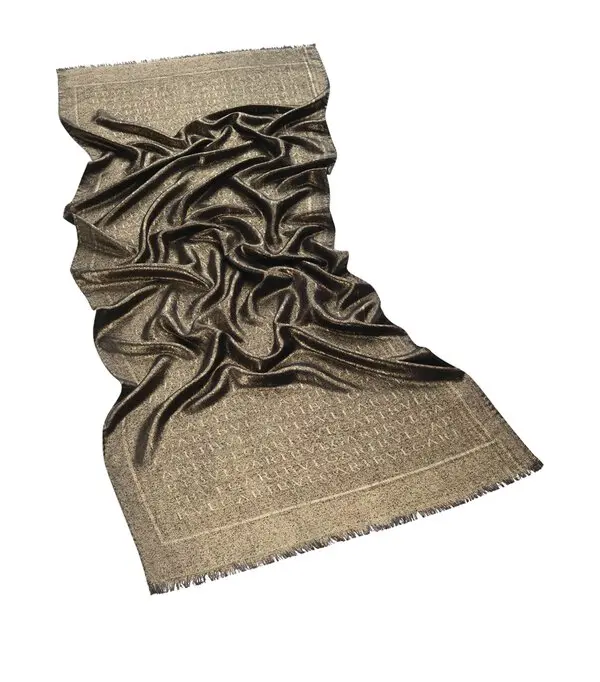 BVLGARI Logomania Wool-silk Scarf - Gold