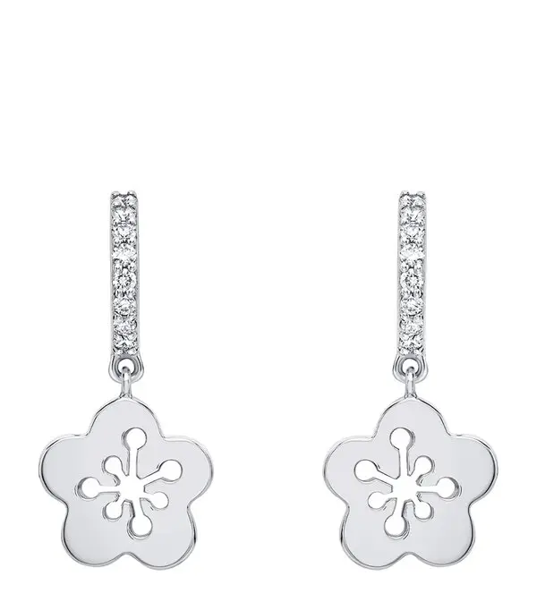 BOODLES White And Diamond Mini Blossom Drop Earrings - Gold