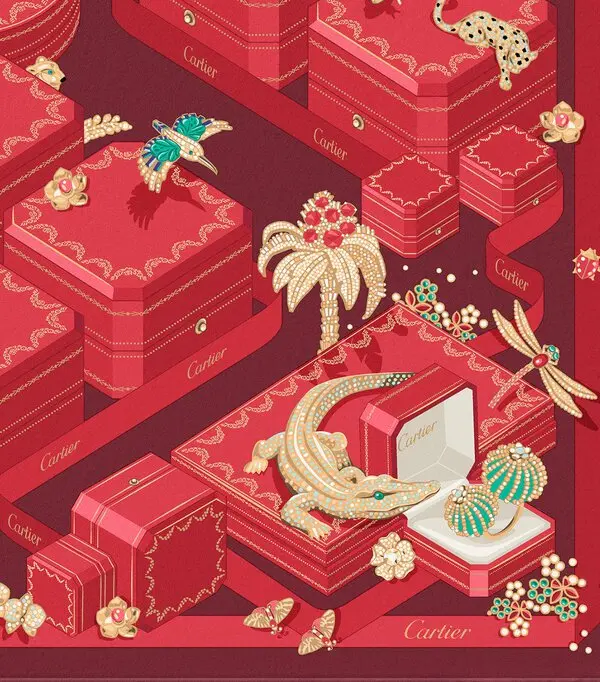 Cartier Silk Jewellery Boxes Scarf