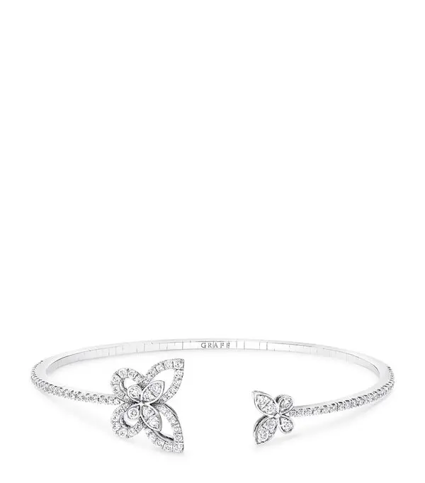 Graff Butterfly Diamond Bangle - White