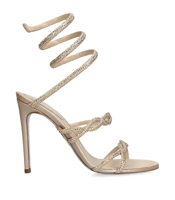 Rene Caovilla Cleo Embellished Sandals 105 - Beige