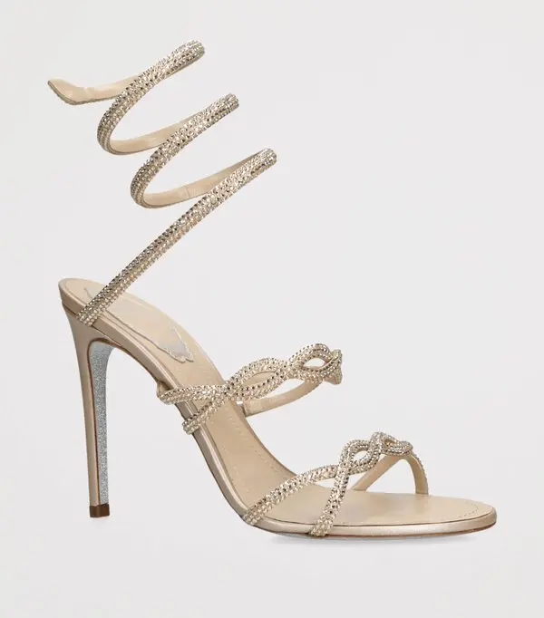 Rene Caovilla Cleo Embellished Sandals 105 - Beige