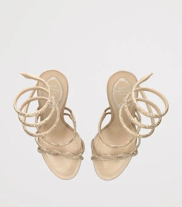 Rene Caovilla Cleo Embellished Sandals 105 - Beige
