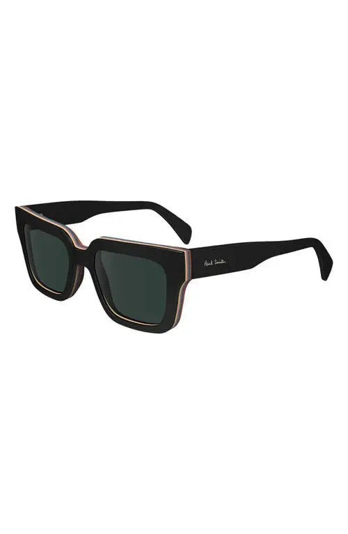 Paul Smith Kenton 52mm Rectangular Sunglasses - Black Multi-stripe