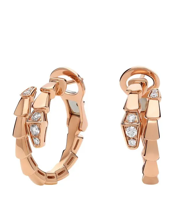 BVLGARI Serpenti Viper Hoop Earrings - Rose Gold