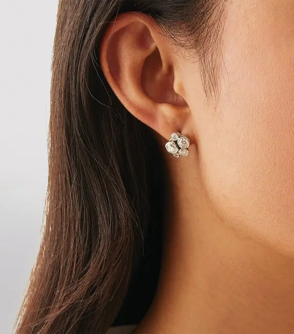BOODLES Platinum And Diamond Raindance Stud Earrings