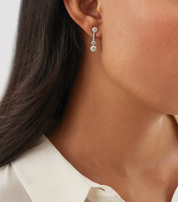 BOODLES Platinum And Diamond Waterfall Drop Earrings