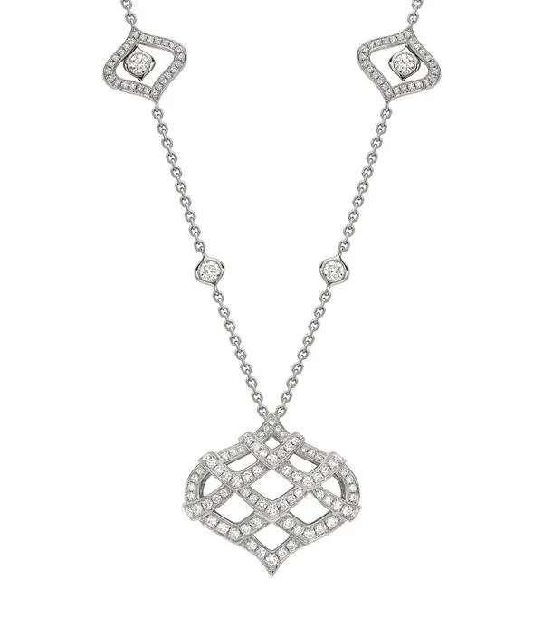 BOODLES Platinum And Diamond Woodland Pendant Necklace - Silver