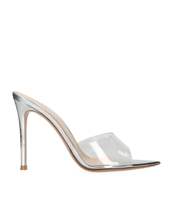 GIANVITO ROSSI Elle Mules 105 - Silver