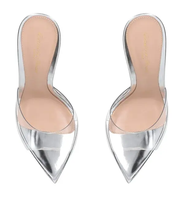 GIANVITO ROSSI Elle Mules 105 - Silver
