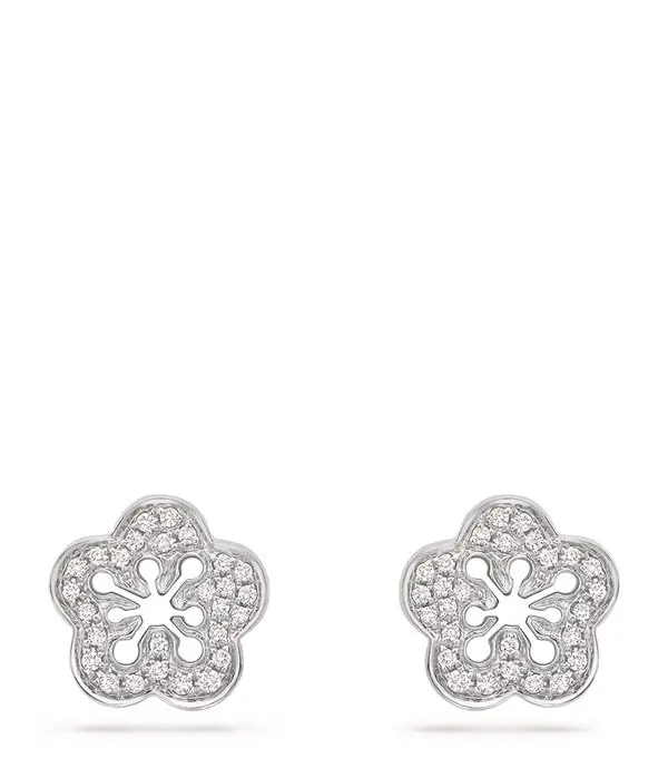 BOODLES White Diamond Blossom Stud Earrings - Gold