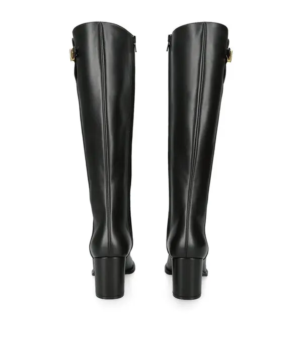 Valentino Garavani Leather Vlogo Knee-high Boots
