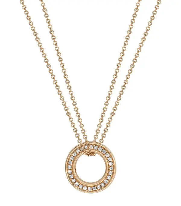 BOODLES Roulette Diamond Pendant Necklace - Rose Gold