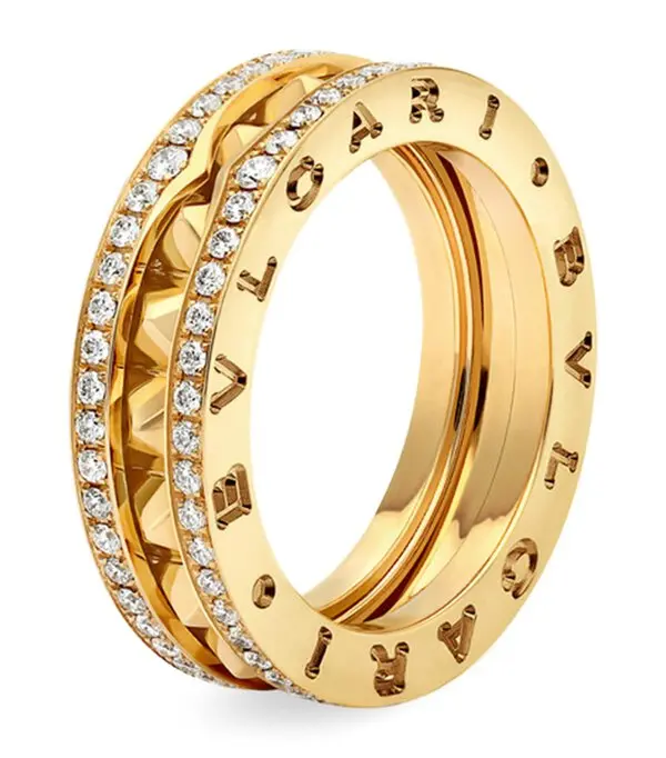 BVLGARI Yellow And Diamond B.zero1 Rock One-band Ring - Gold