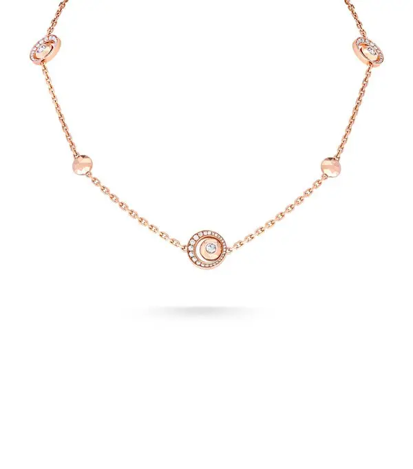 DAVID MORRIS 18 Karat Rose Gold And Diamond Necklace