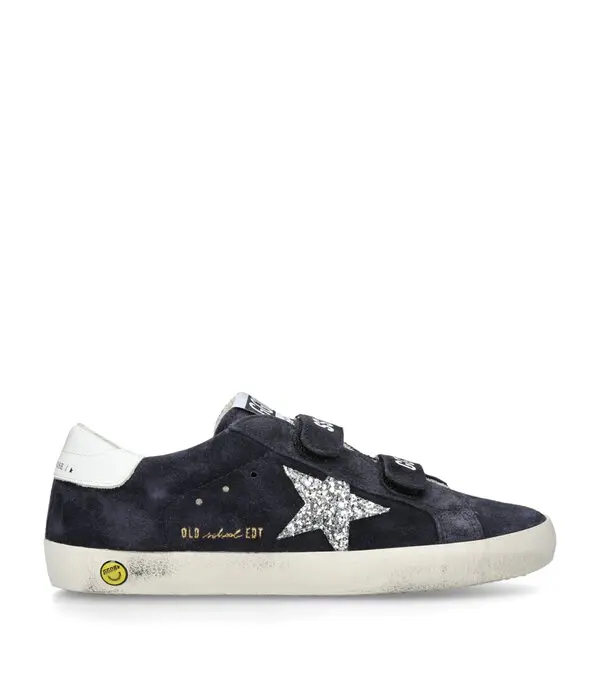 GOLDEN GOOSE Leather Old School Sneakers - Navy