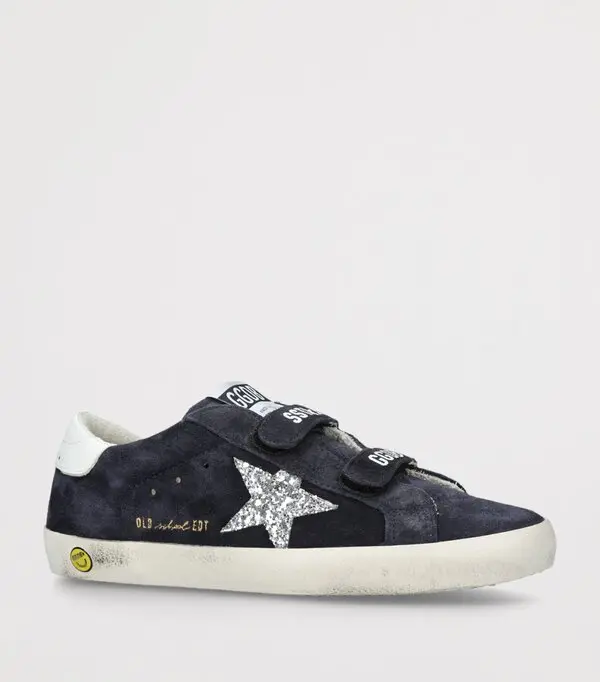 GOLDEN GOOSE Leather Old School Sneakers - Navy