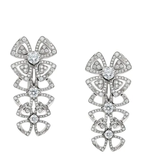 BVLGARI Fiorever Diamond And Gold Earrings - White