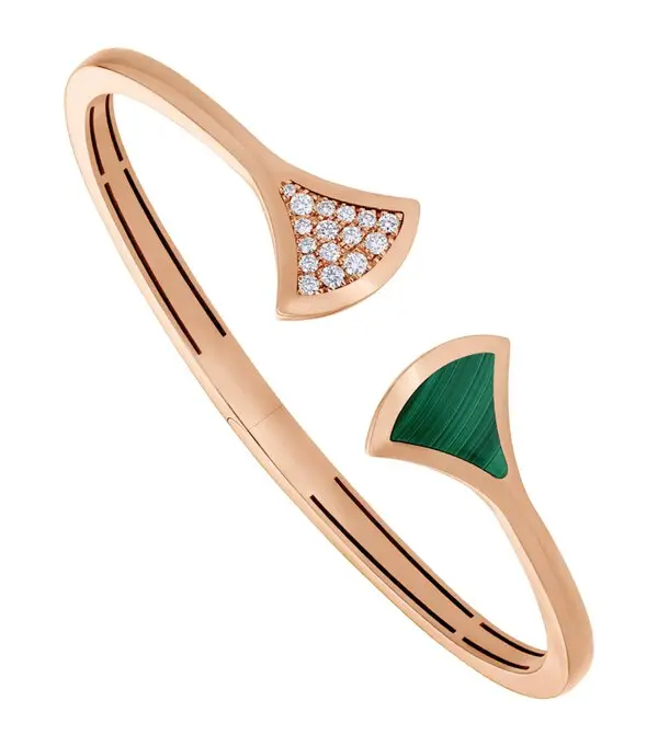 BVLGARI Divas' Dream Diamond And Malachite Bangle - Rose Gold