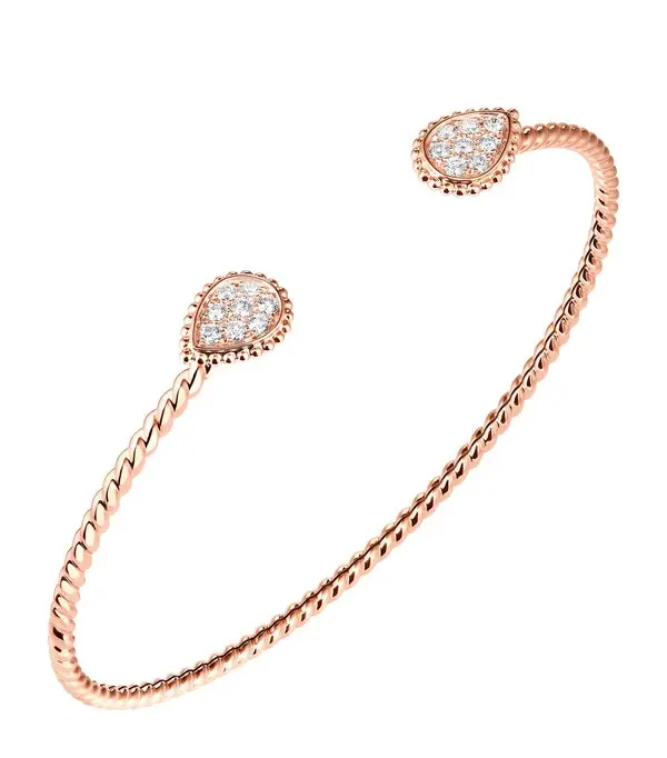Boucheron Serpent Bohème Bangle Rose And Diamond - Gold