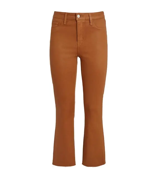L'Agence Kendra Cropped Flared Jeans With Raw Hems