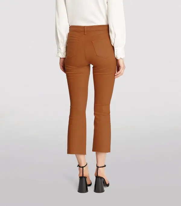 L'Agence Kendra Cropped Flared Jeans With Raw Hems