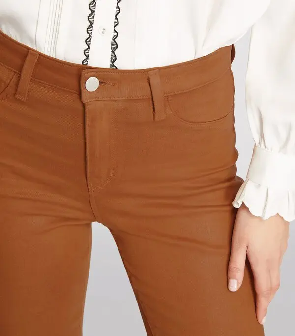 L'Agence Kendra Cropped Flared Jeans With Raw Hems
