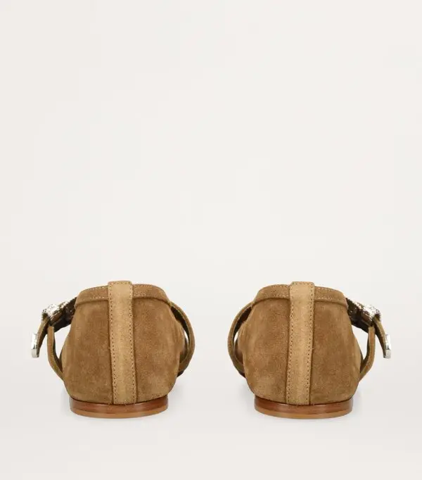 Le Monde Beryl Suede Buckle Ballerinas