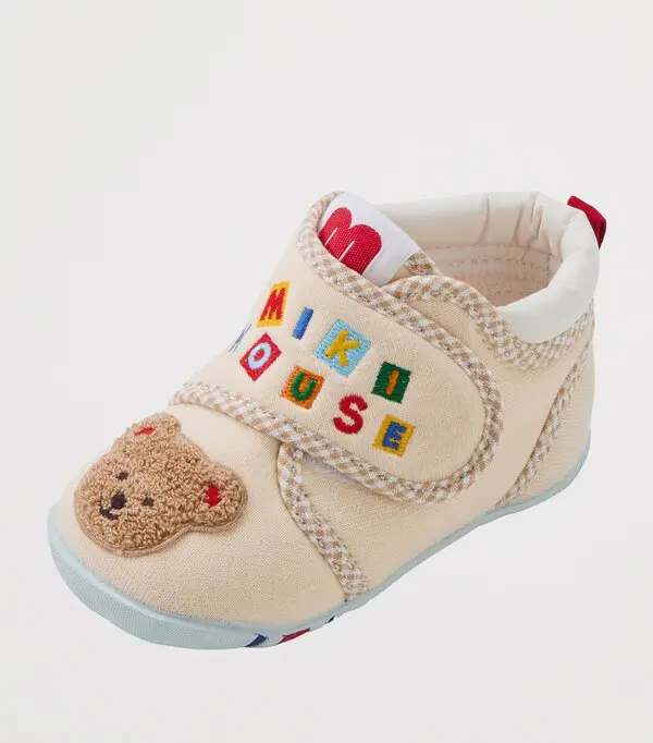 MIKI HOUSE Embroidered Bear Sneakers