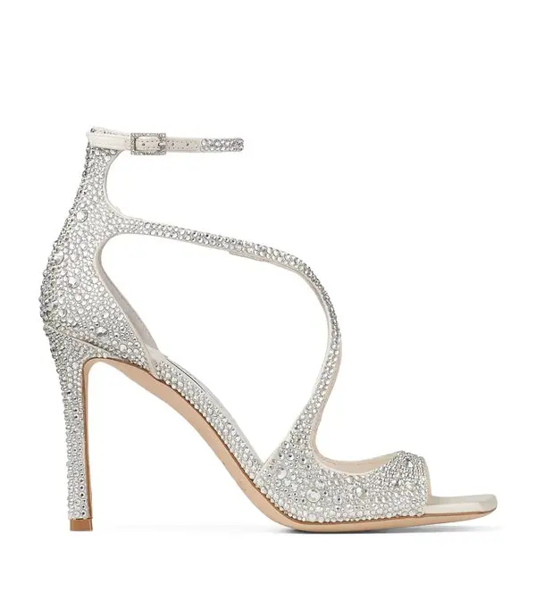 JIMMY CHOO Azia 95 Embellished Sandals - Ivory