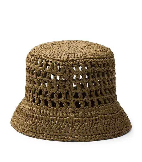 Prada Woven Bucket Hat - Green