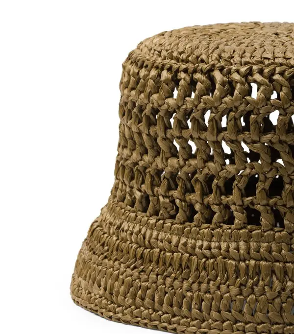 Prada Woven Bucket Hat - Green