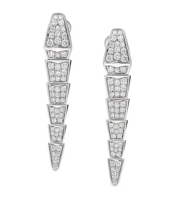 BVLGARI Serpenti Viper Drop Earrings - White
