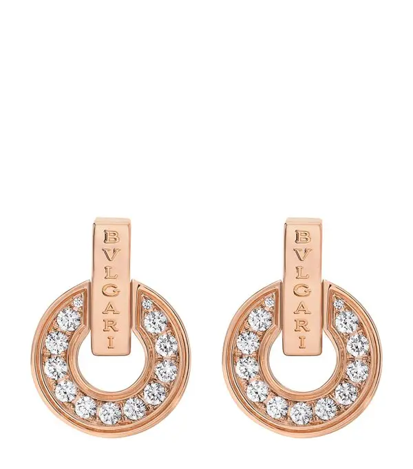 BVLGARI Diamond Stud Earrings - Rose Gold