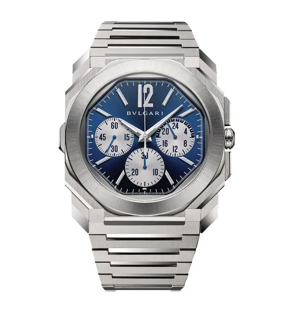 BVLGARI Stainless Steel Octo Finissimo Chronograph Gmt Watch - Blue
