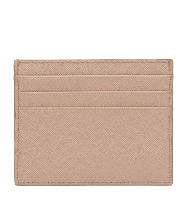 Prada Saffiano Leather Card Holder - Nude