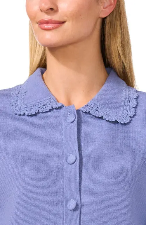 CECE DUPRAZ Collared Cardigan - Blue Blossom