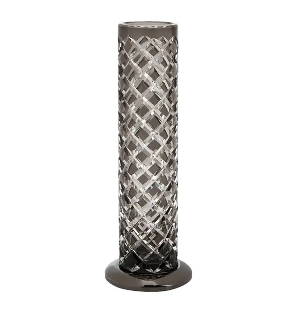 ZODIAC Bevelled Crystal Vase - Grey