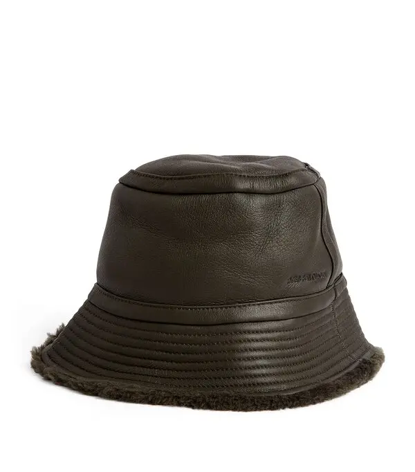 YVES SALOMON Merino-lambskin Bucket Hat - Green