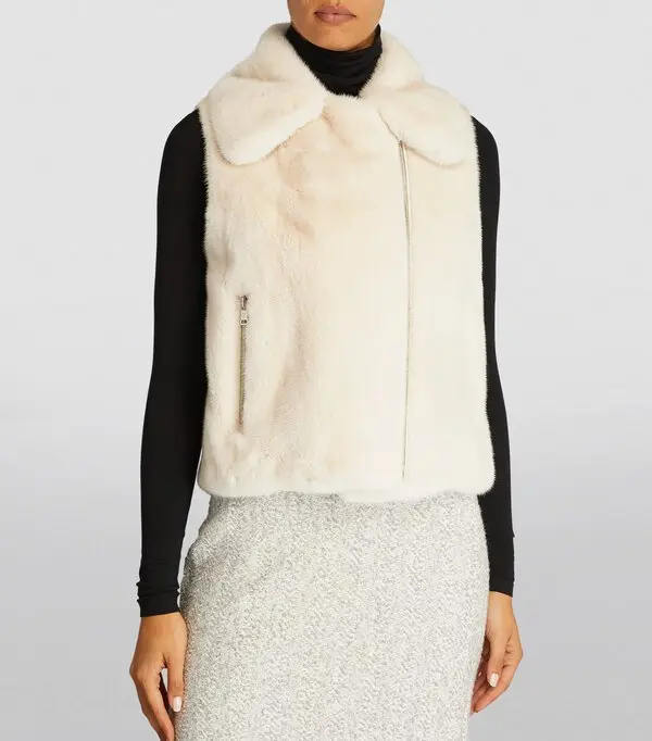 YVES SALOMON Mink Gilet