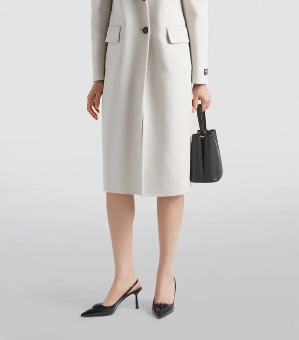 Prada Brushed Leather Slingback Pumps