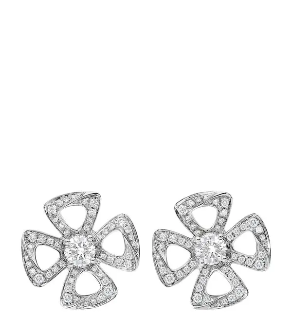 BVLGARI Fiorever Stud Earrings - White