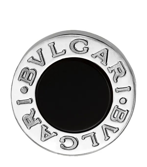 BVLGARI Gold And Onyx Single Stud Earring - White