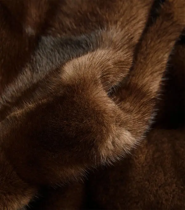YVES SALOMON Mink Hooded Gilet