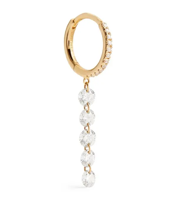 PERSEE Single Diamond Hoop Earring - Gold