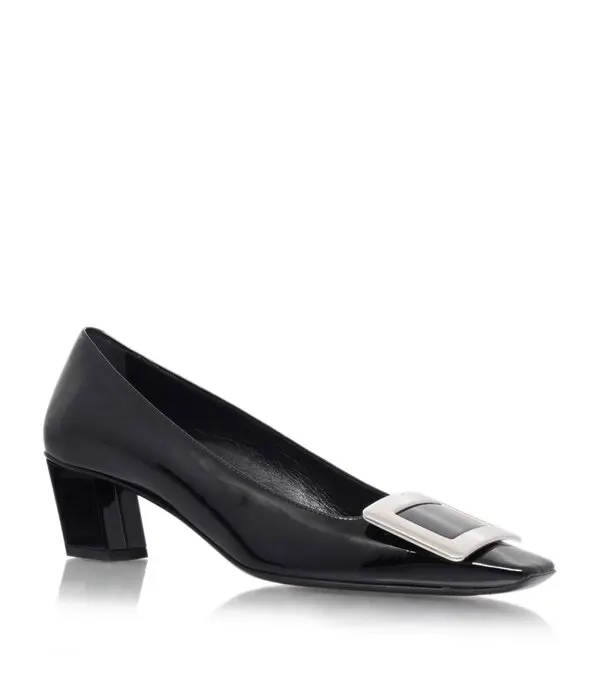 ROGER VIVIER Patent Leather Pumps With Buckle Detail - Black