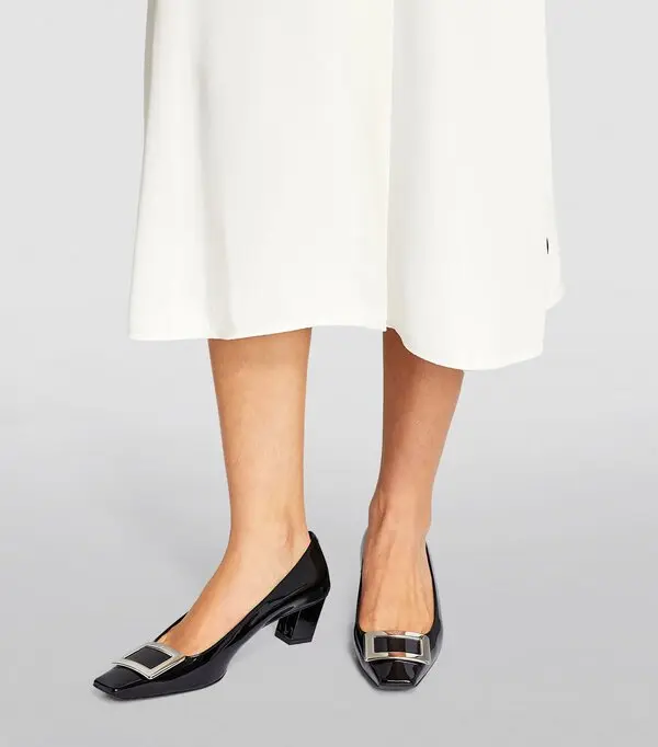 ROGER VIVIER Patent Leather Pumps With Buckle Detail - Black