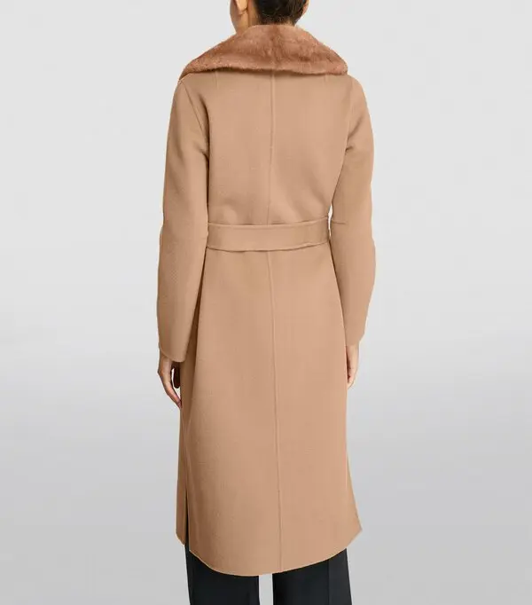 YVES SALOMON Cashmere-wool Coat With Fox Fur Trim