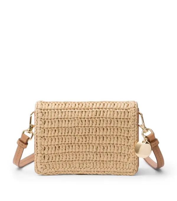 Prada Woven Fabric Card Holder - Neutral