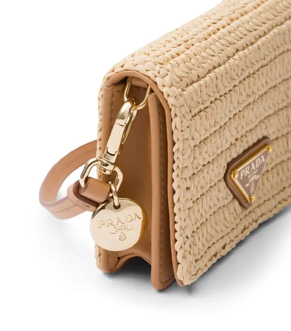 Prada Woven Fabric Card Holder - Neutral